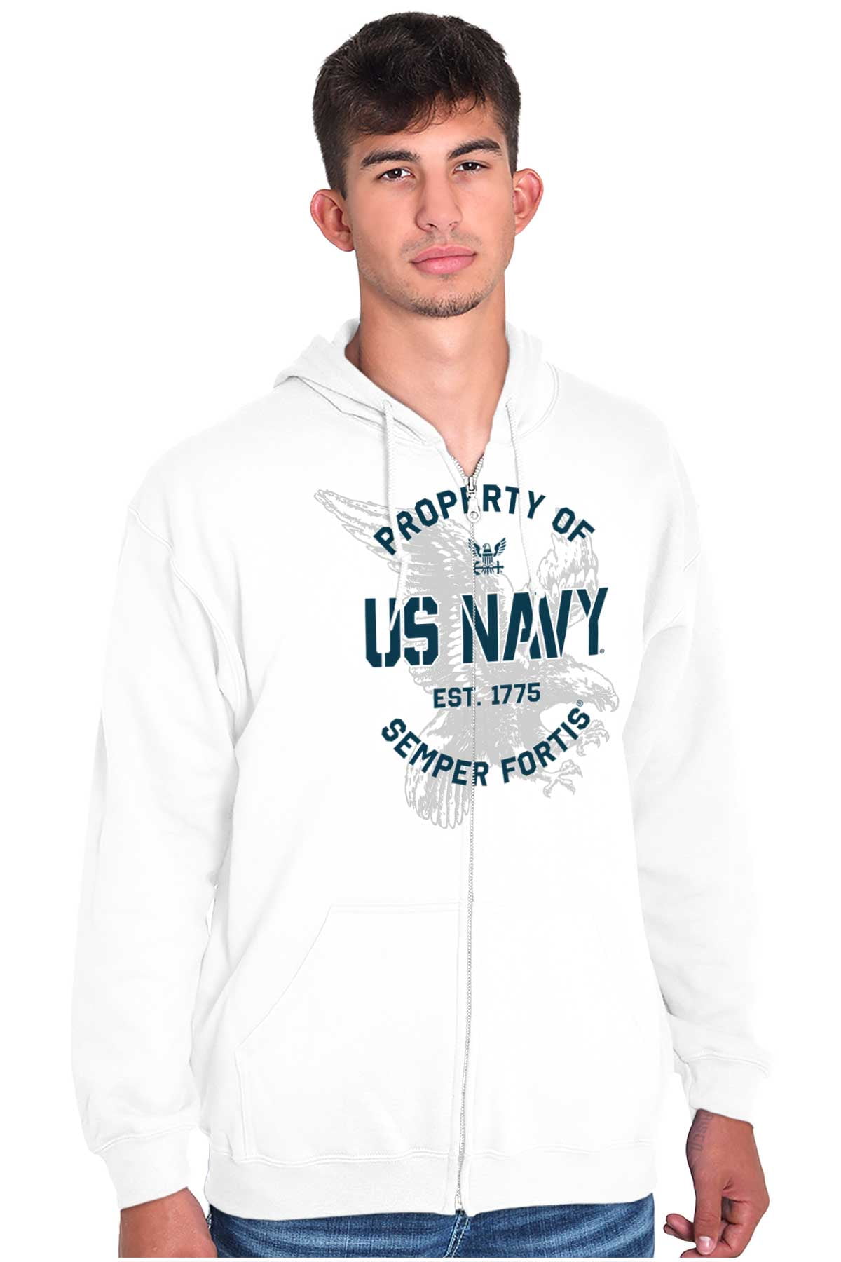 Property US Navy 1775 Semper Fortis Zip Up Hoodie Men's Women's Brisco ...