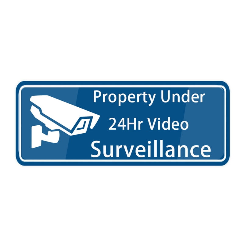 Property Under 24Hr Video Surveillance Sign, 9 x 3 Inch Acrylic Plastic ...