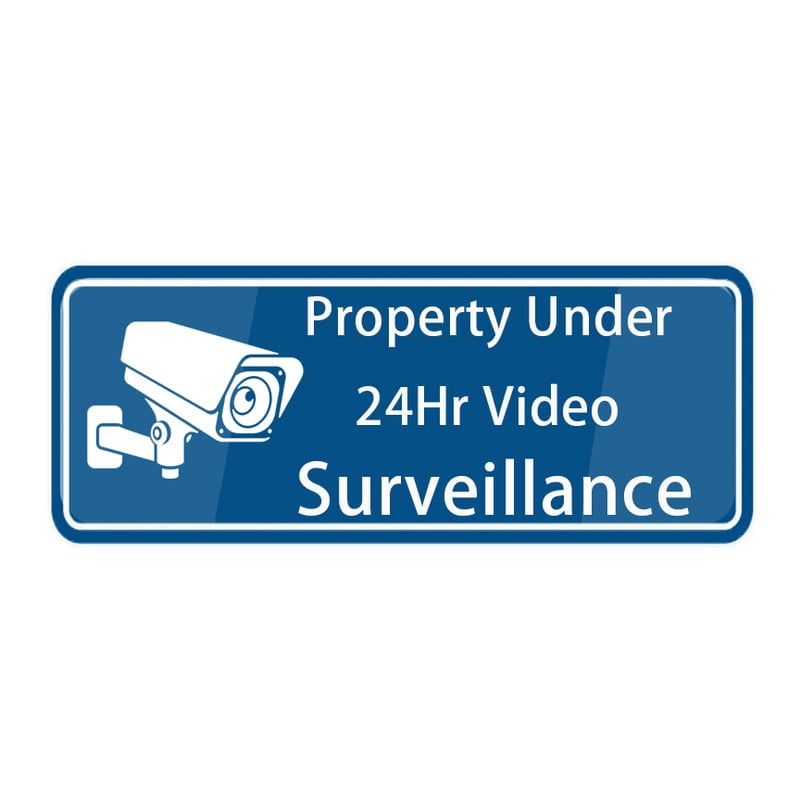 Property Under 24Hr Video Surveillance Sign for House Door, Plastic ...