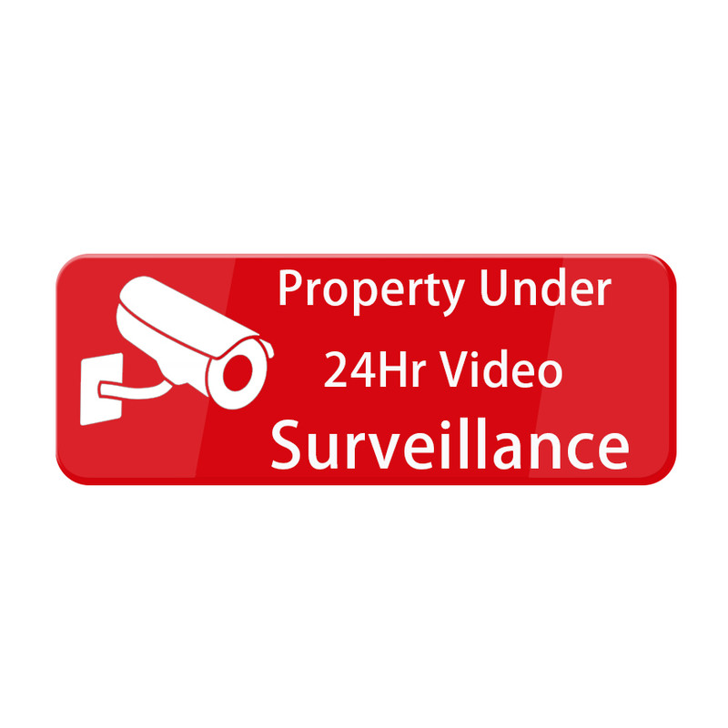 Property Under 24Hr Video Surveillance Wall/Door Sign，9x3 Inch, Acrylic ...