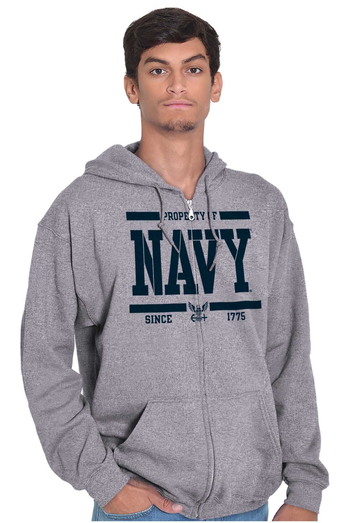 Property of US Navy Logo Since 1775 Unisex Plus Size Zip Hoodie Brisco ...