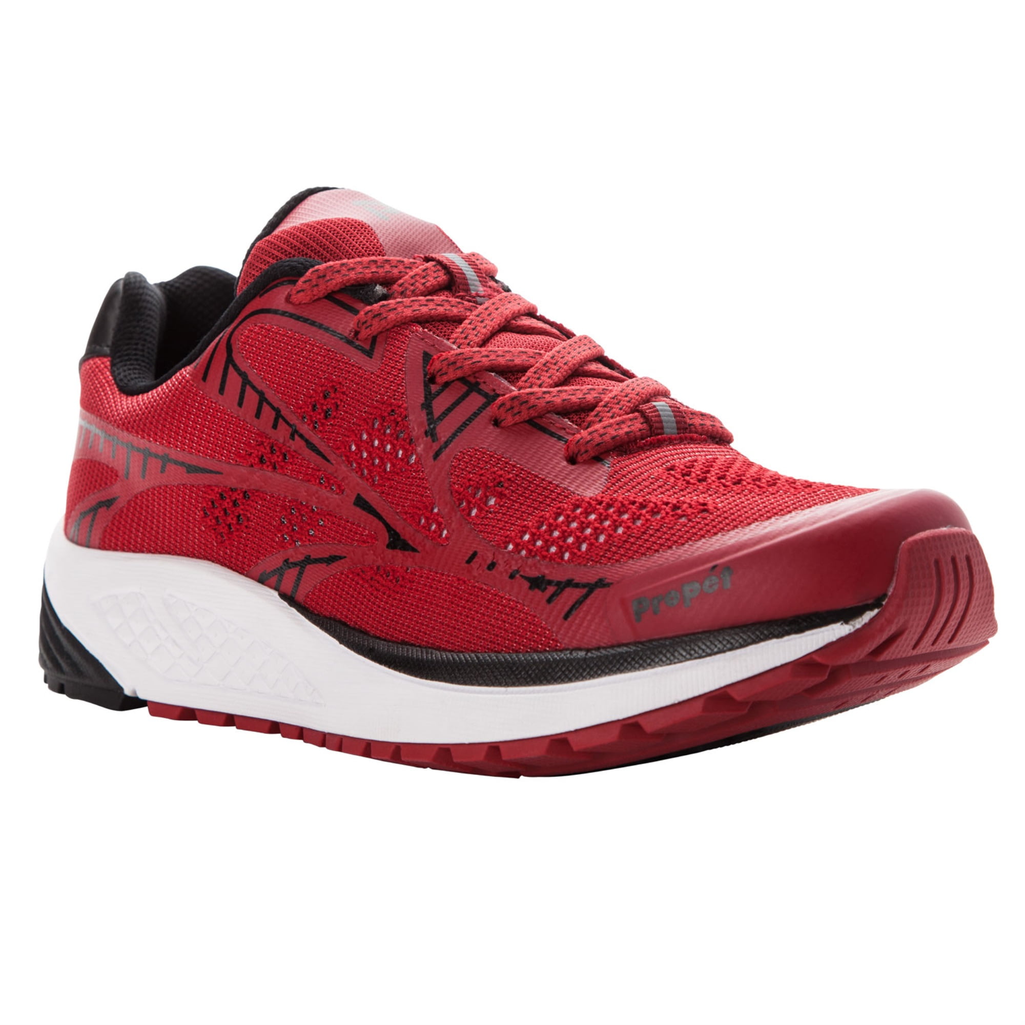 Propet One LT WAA022M Women's Athletic Shoe: 7 XX-Wide (4E) Red Lace Up ...
