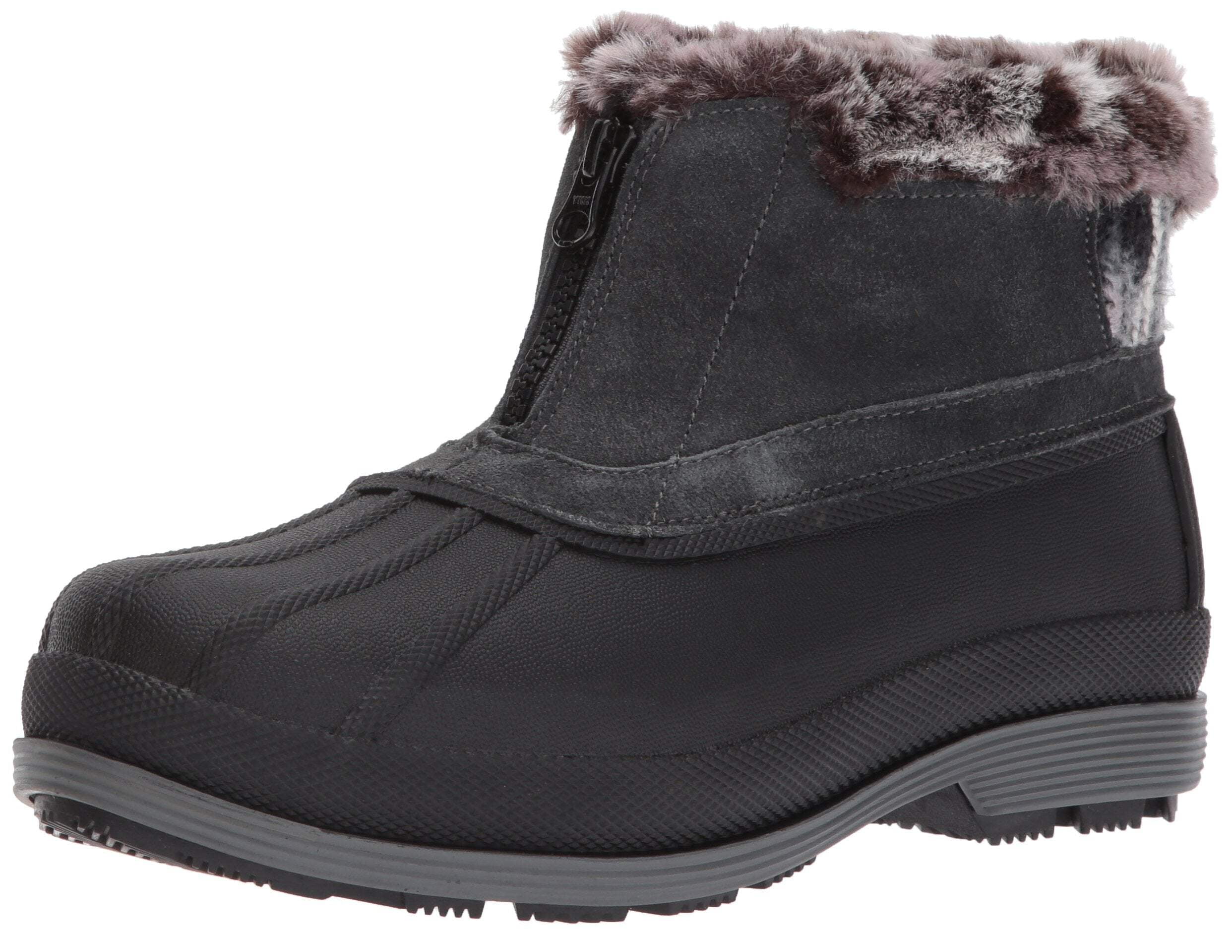Propet Women's Lumi Ankle Zip Snow Boots Grey Suede Rubber 6 X-Wide ...