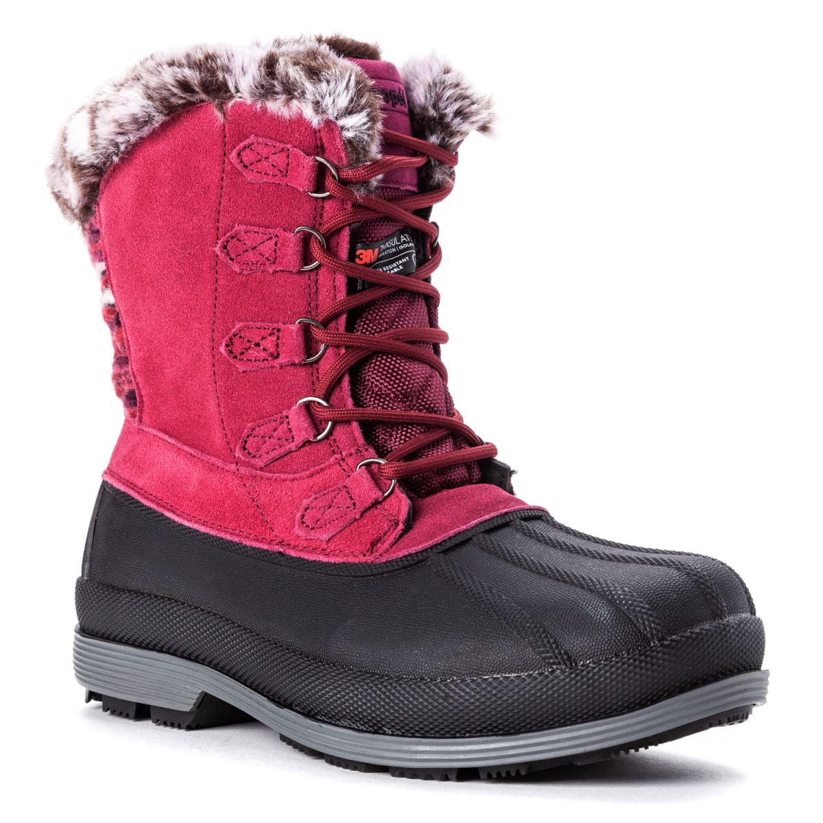 Propet Women's Lumi Tall Lace Boot Berry - WBX002SBRY - Walmart.com