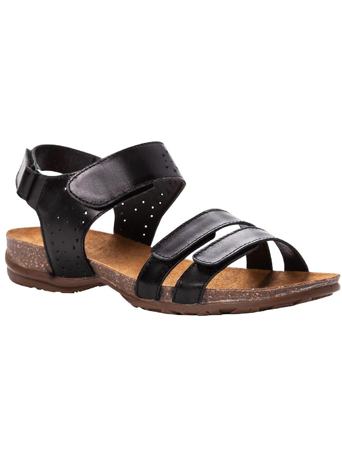Propet Womens Farrah Leather Cork Flat Sandals - Walmart.com