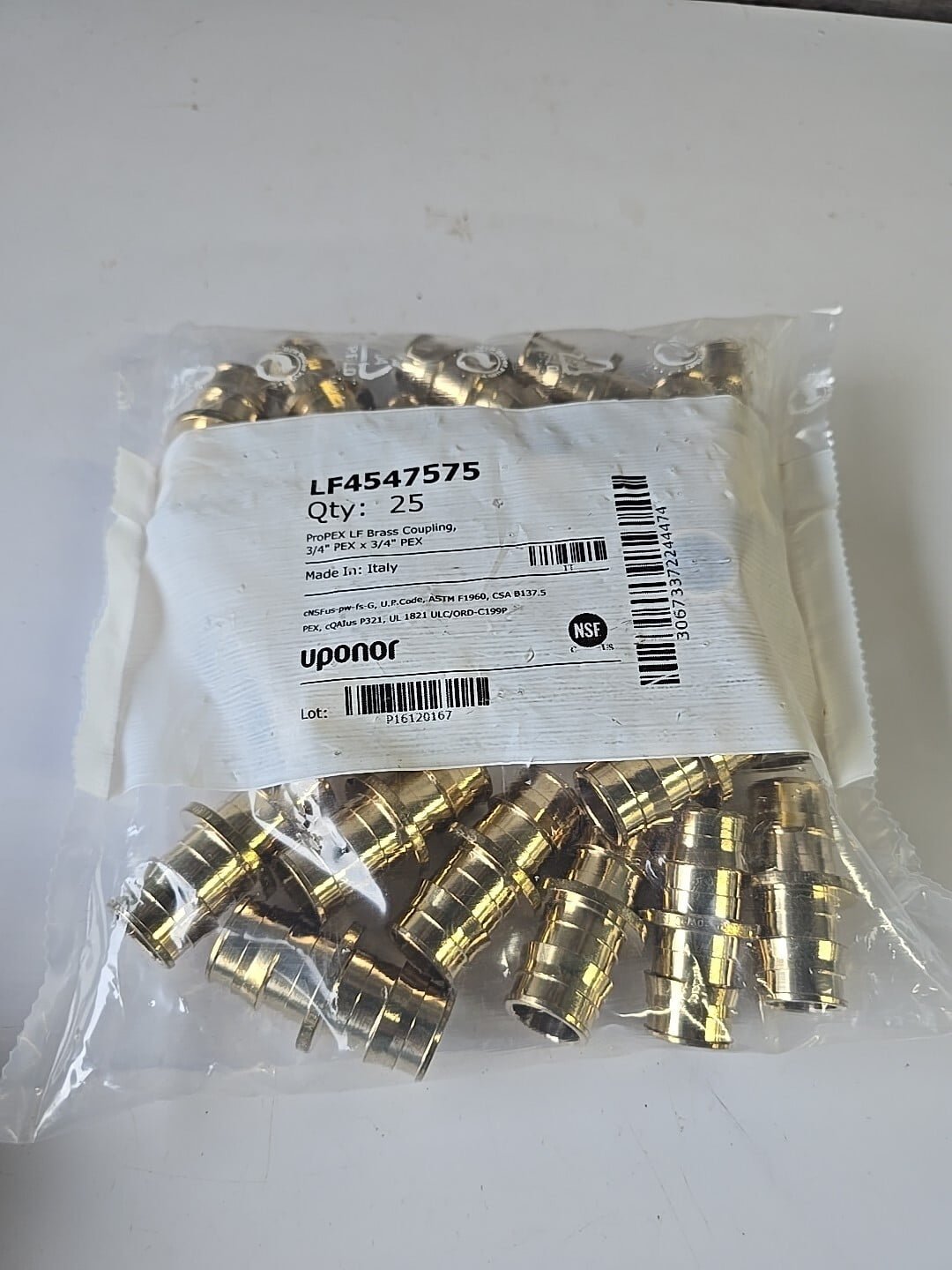 Propex LF Brass Coupling 3/4 x 3/4 Pex 25 Count - Walmart.com