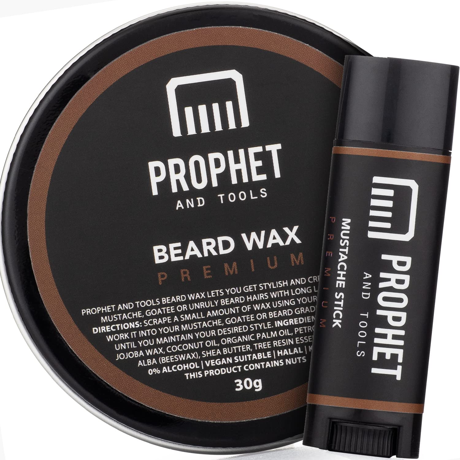 Prophet and Tools Level 3 Strong Hold Beard & Hair Wax - 24-Hour Hold ...