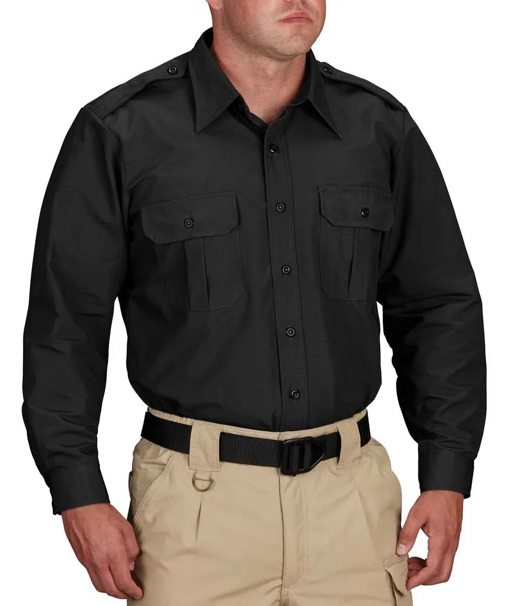Propper Men's Durable Polyester/Cotton Ripstop Long Sleeve Dress Shirt ...