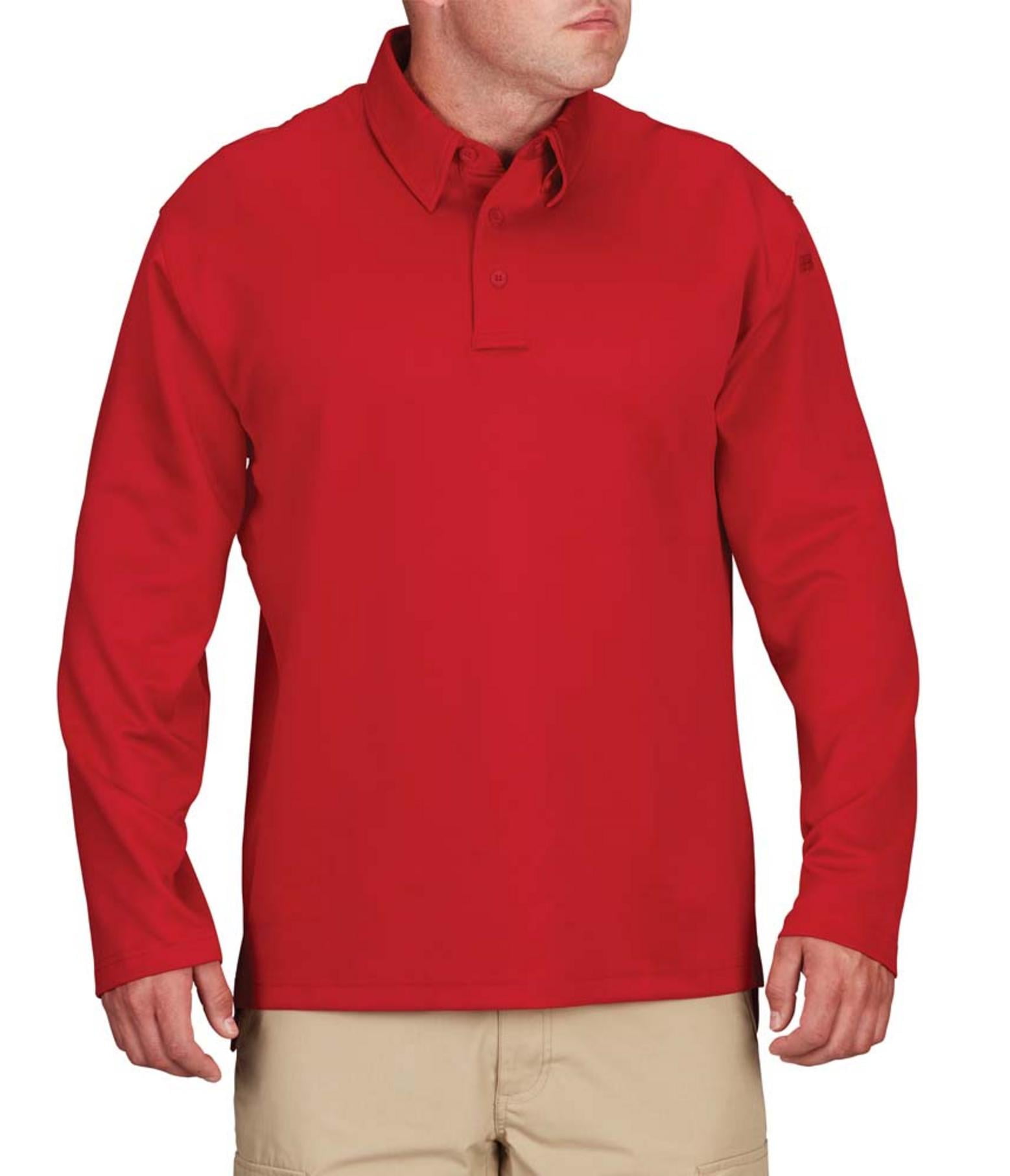 Propper Men’s I.C.E. Performance Long Sleeve Polo Shirt-Red,Sizes Upto ...