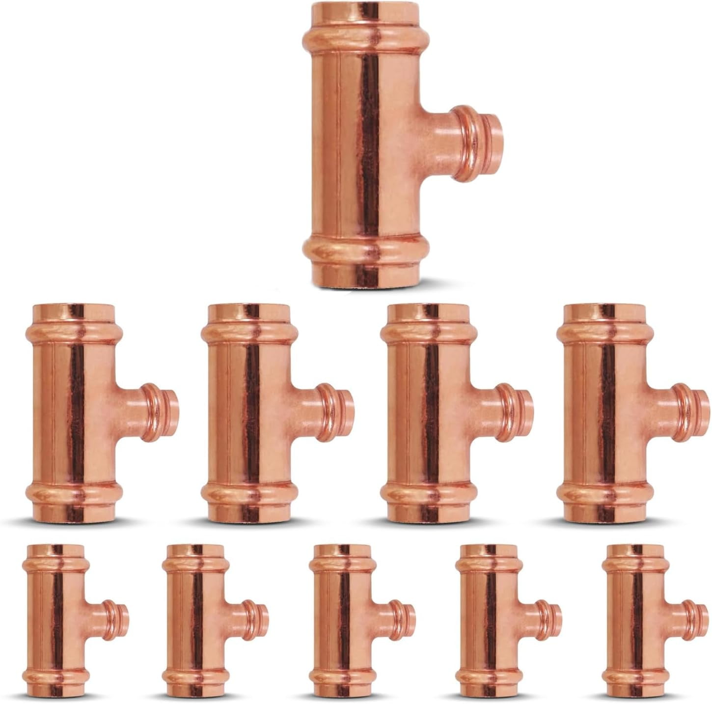 Propress 3/4x3/4x1/2 Reducing Tee Brass Barb Crimp Fittings - Propress ...