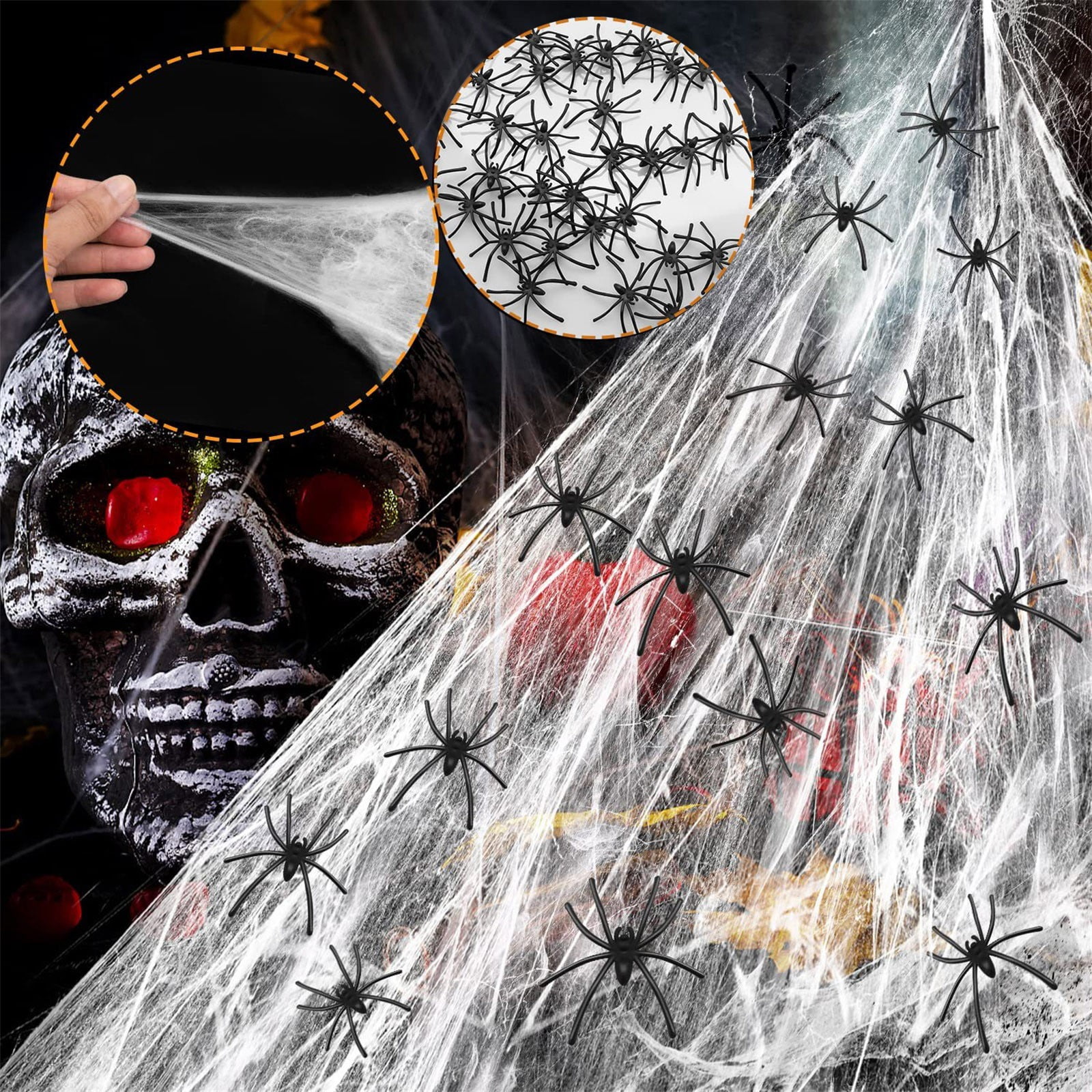 Props 100g Decoration Cotton, Halloween Imitation Creepy Creatures ...