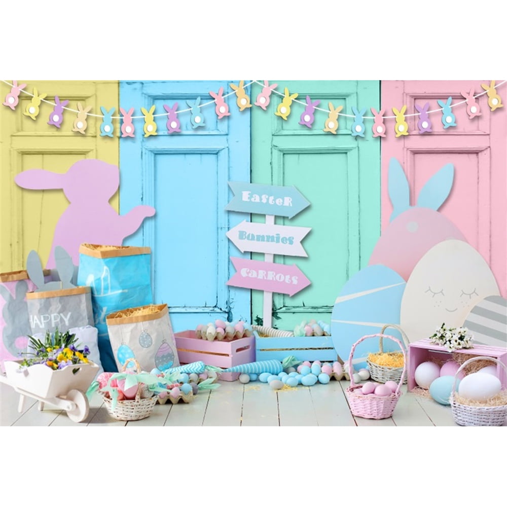 Props Booth Photo Portrait Baby Background Floral Grass Green Bunny ...