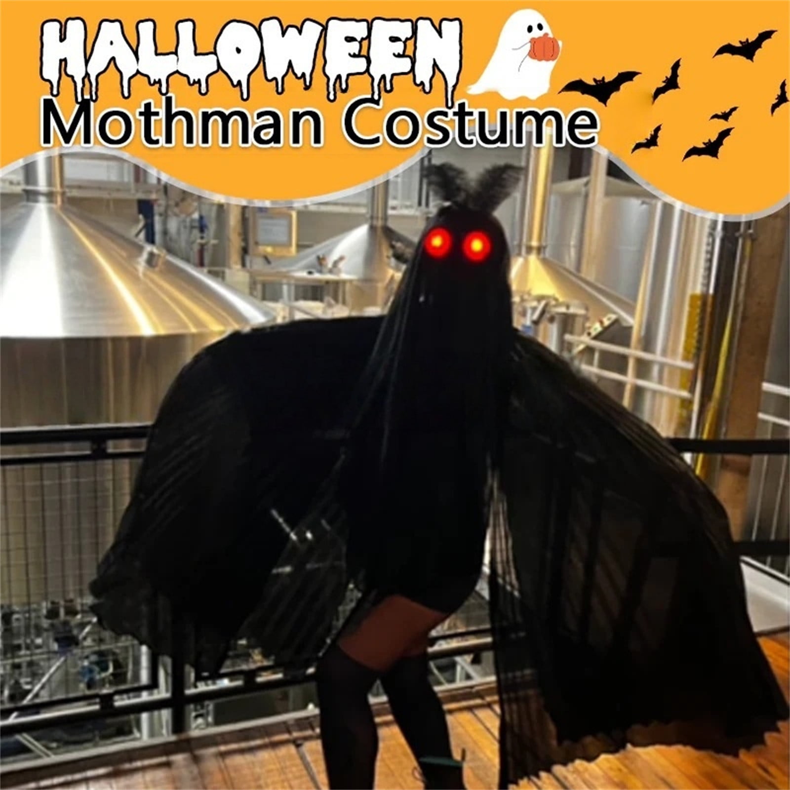 Props Moth Man Halloween Role Playing Set Terrifying Outfit for Unique ...
