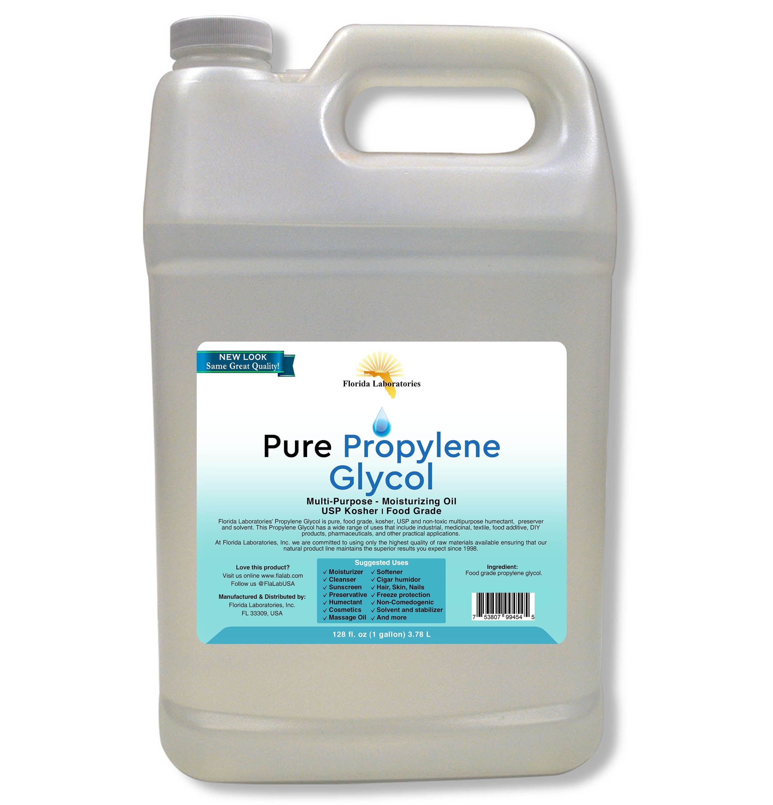 Propylene Glycol 1 Gallon Bottle USP Food Grade Kosher - Walmart.com
