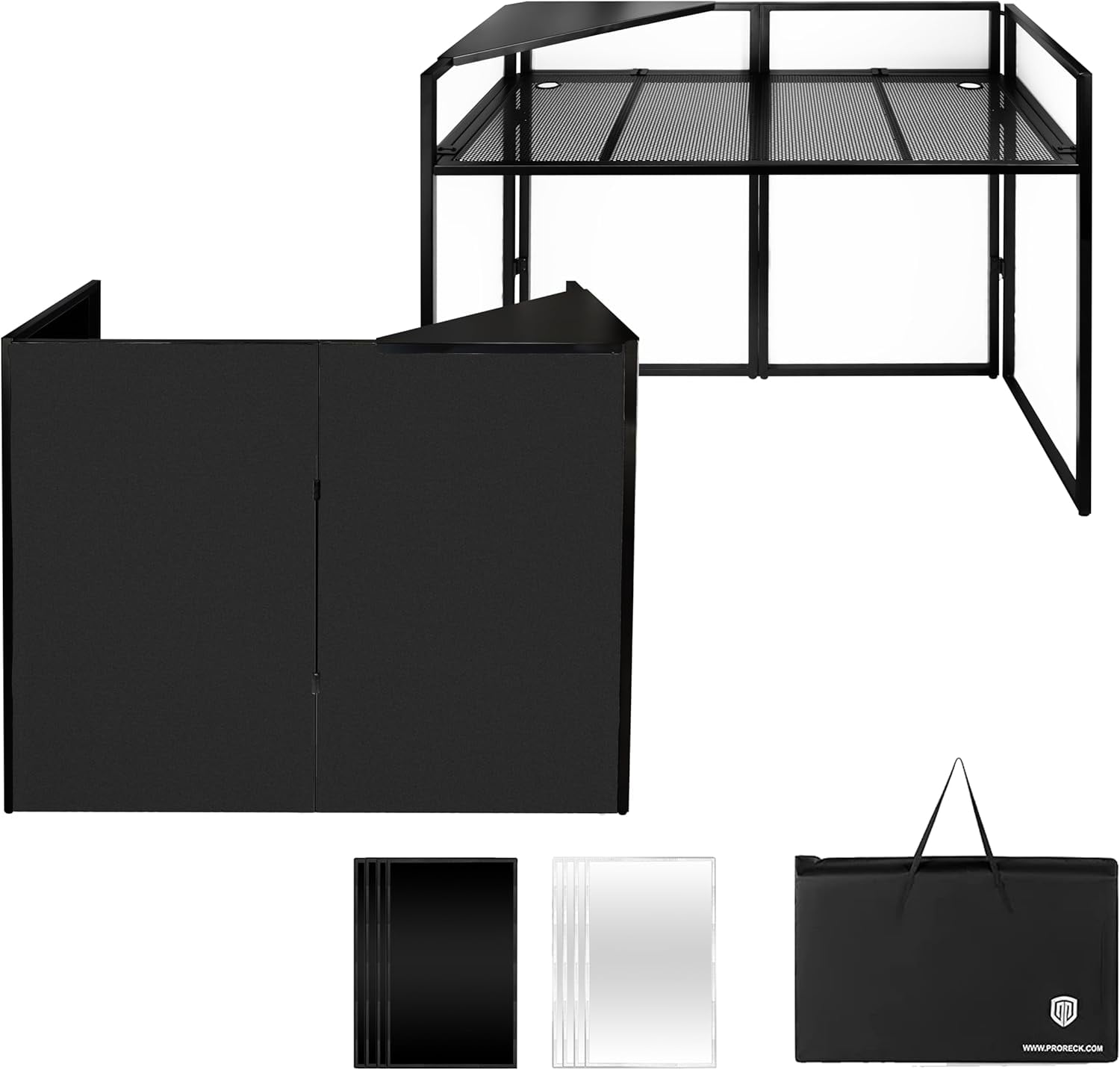 Proreck DJ Foldable Facade Booth With Table Panel 24x48 Inch, Black ...