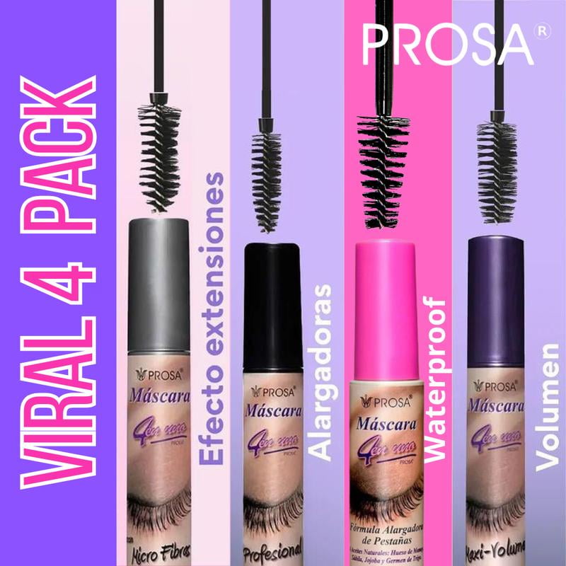 Prosa Mascara 4 Piece Bundle Set - Prueba de Agua - Alargadora ...