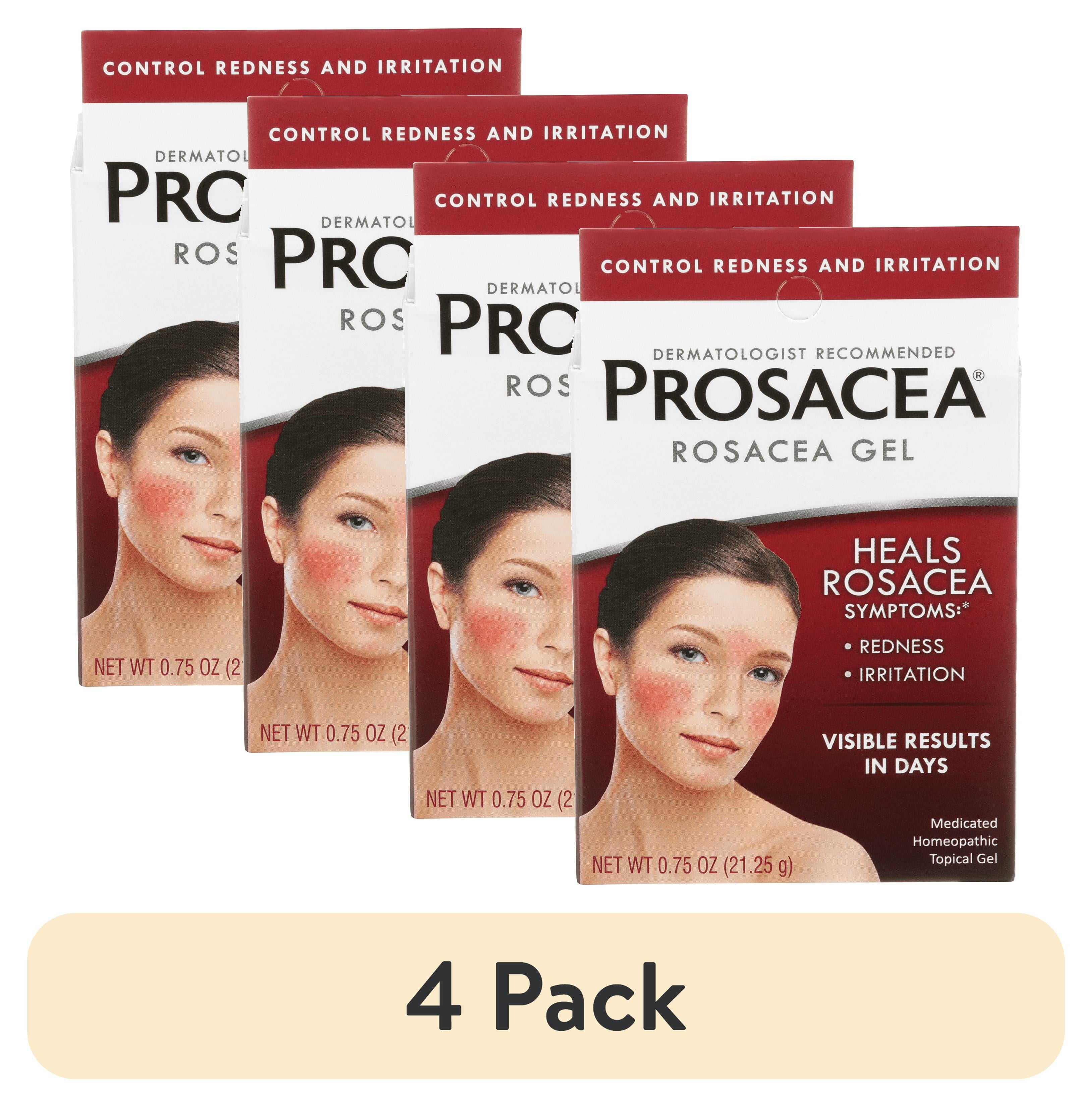 (4 pack) Prosacea Rosacea Gel, Heals Rosacea Symptoms of Redness ...
