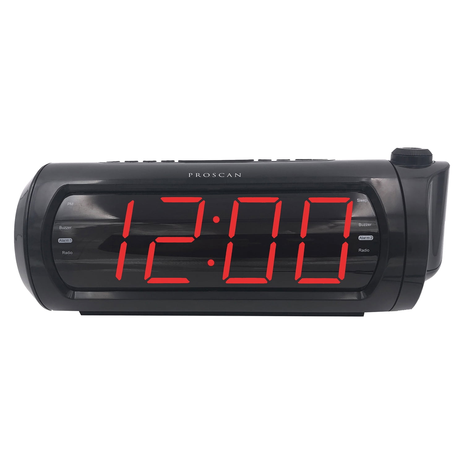 Proscan PCR1245-USB 1.8-In. LED Jumbo-Digit Projection Dual-Alarm Clock ...