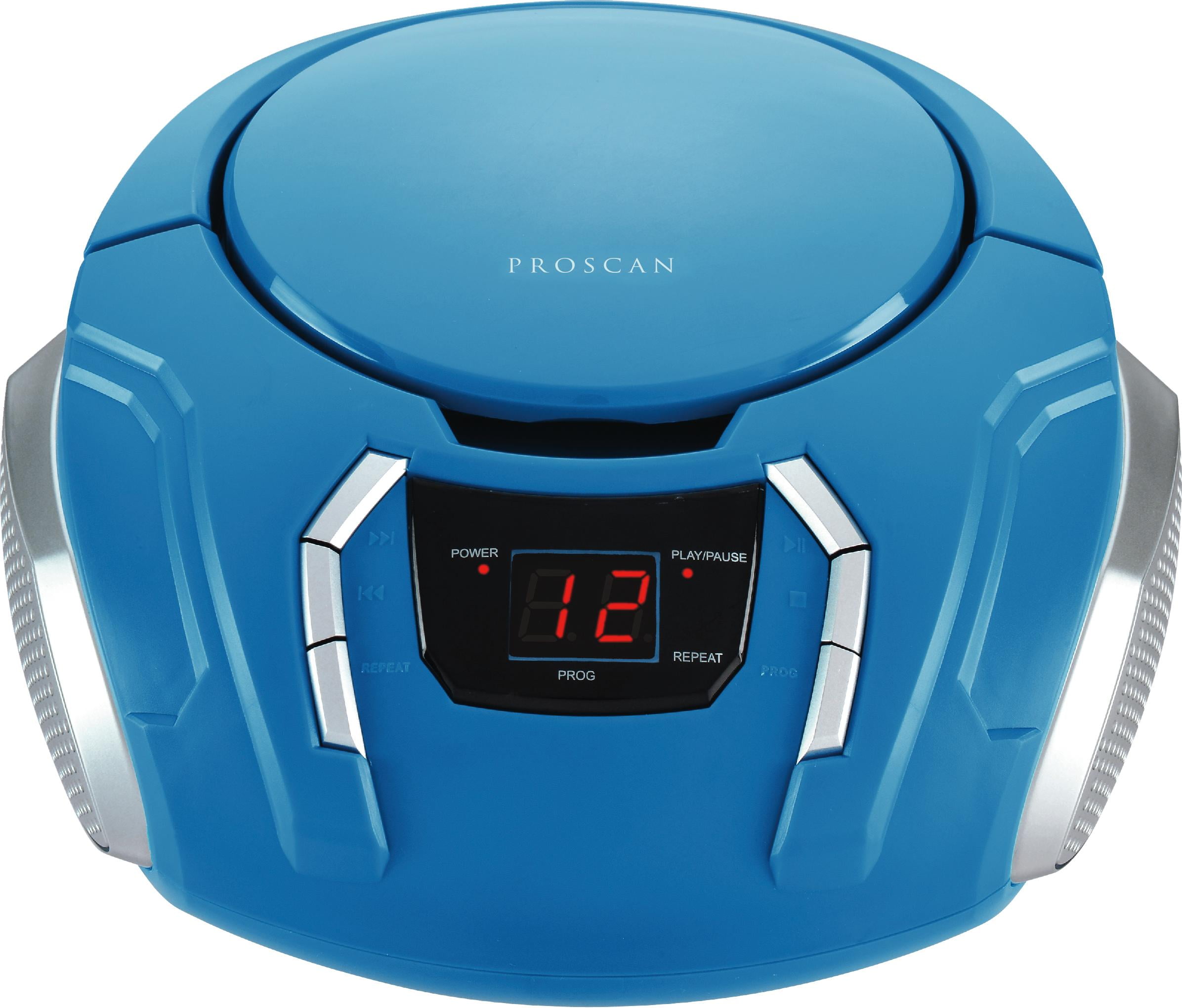 Proscan Portable CD Radio Boombox, Blue, PRCD261 - Walmart.com