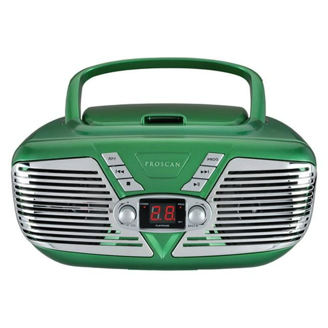 Proscan Retro-Style Portable CD Radio BoomBox, Green, PRCD211 - Walmart.com