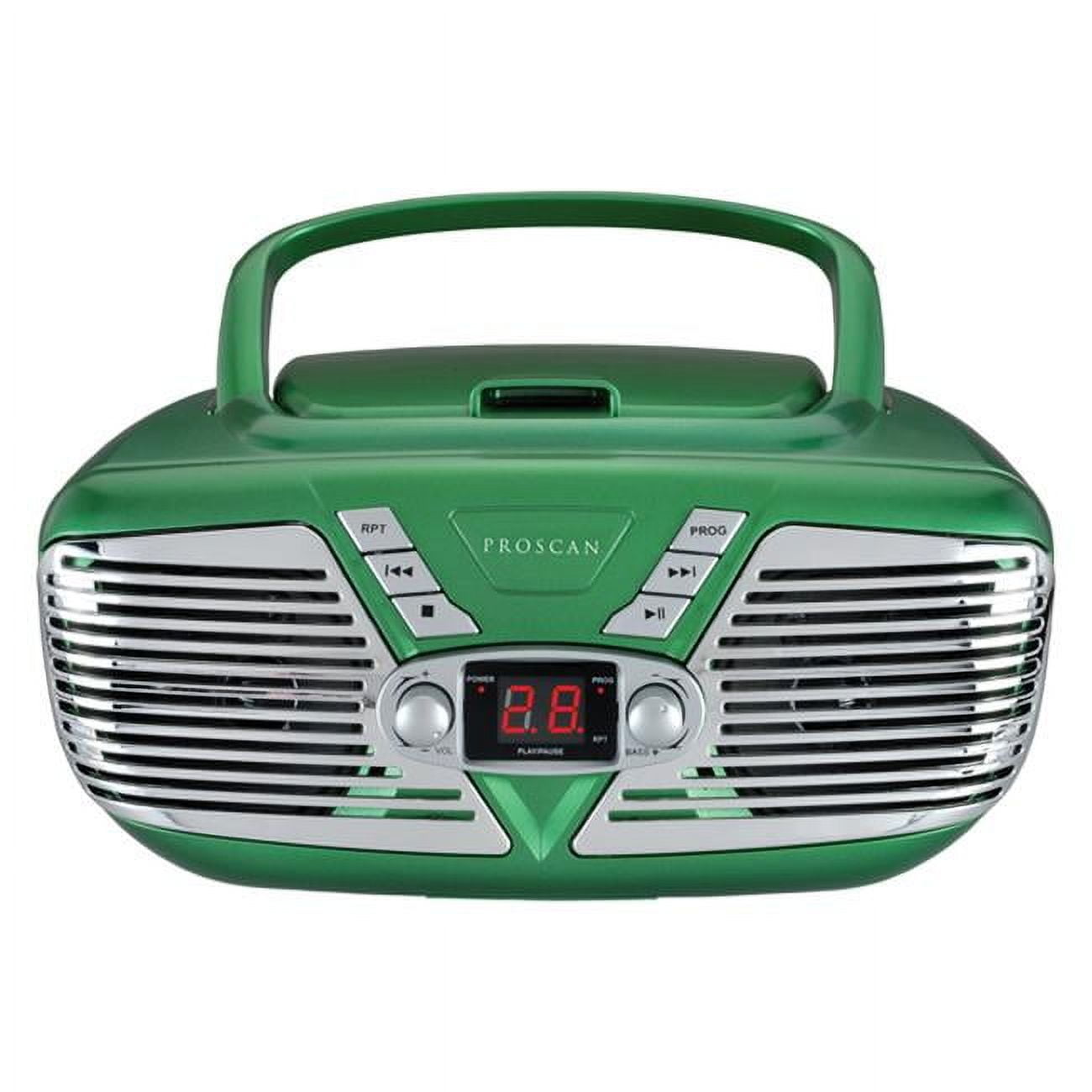 Proscan Retro-Style Portable CD Radio BoomBox, Green, PRCD211 - Walmart.com
