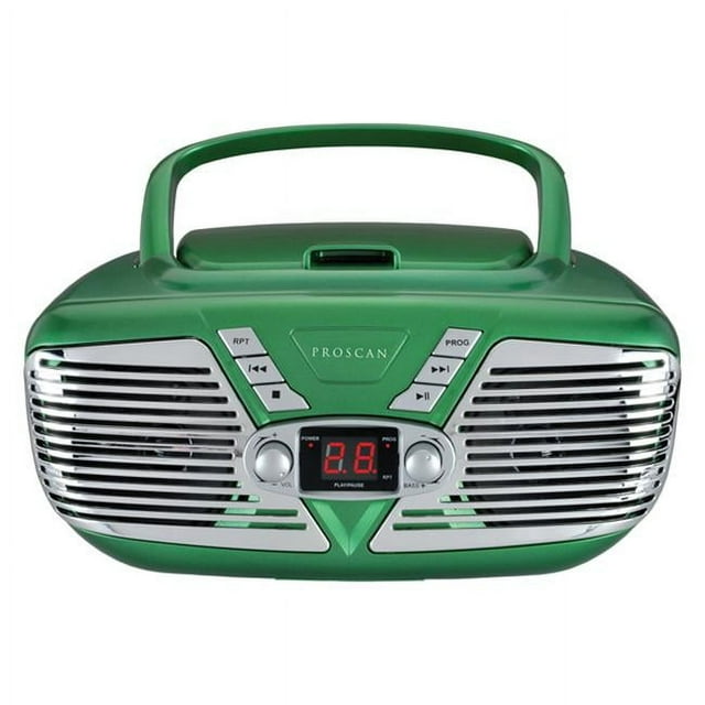 Proscan Retro-Style Portable CD Radio BoomBox, Green, PRCD211 - Walmart.com