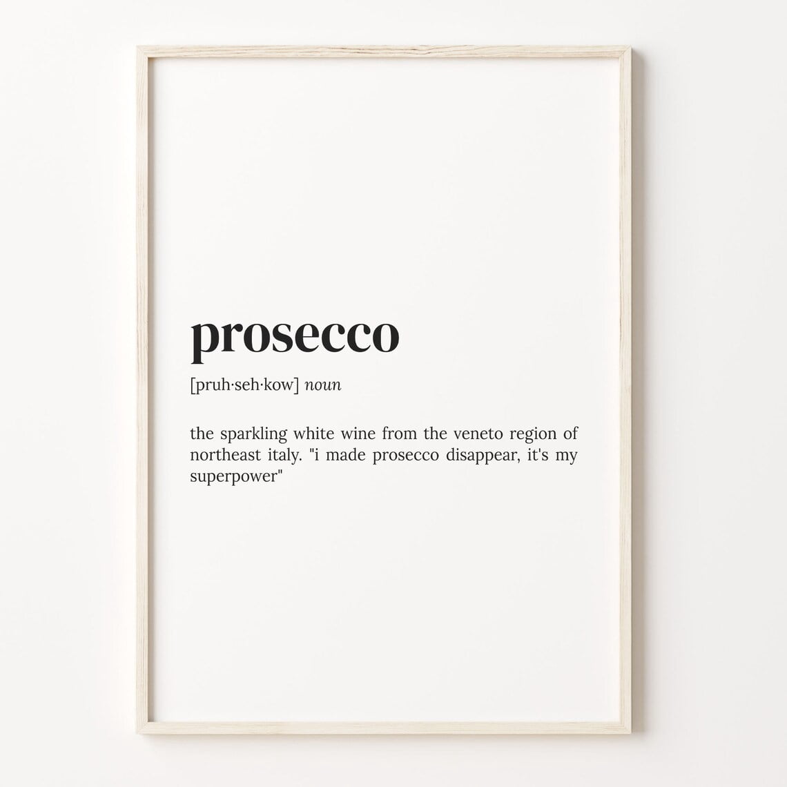 Prosecco Definition Quote Wall Art, Stretched Canvas - Walmart.com