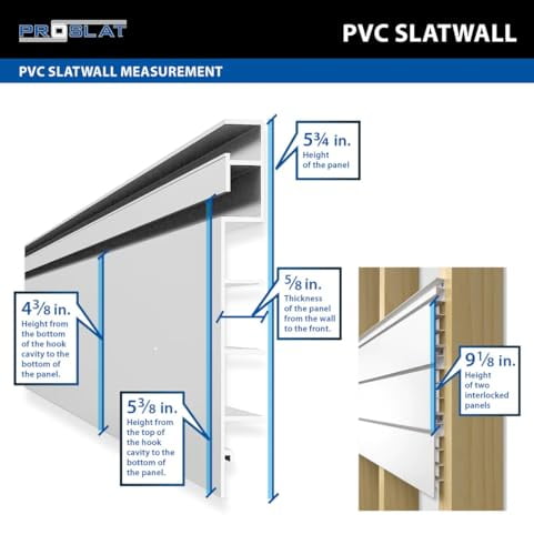 Proslat White 16 square foot Heavy Duty Slatwall Organizer Panel ...
