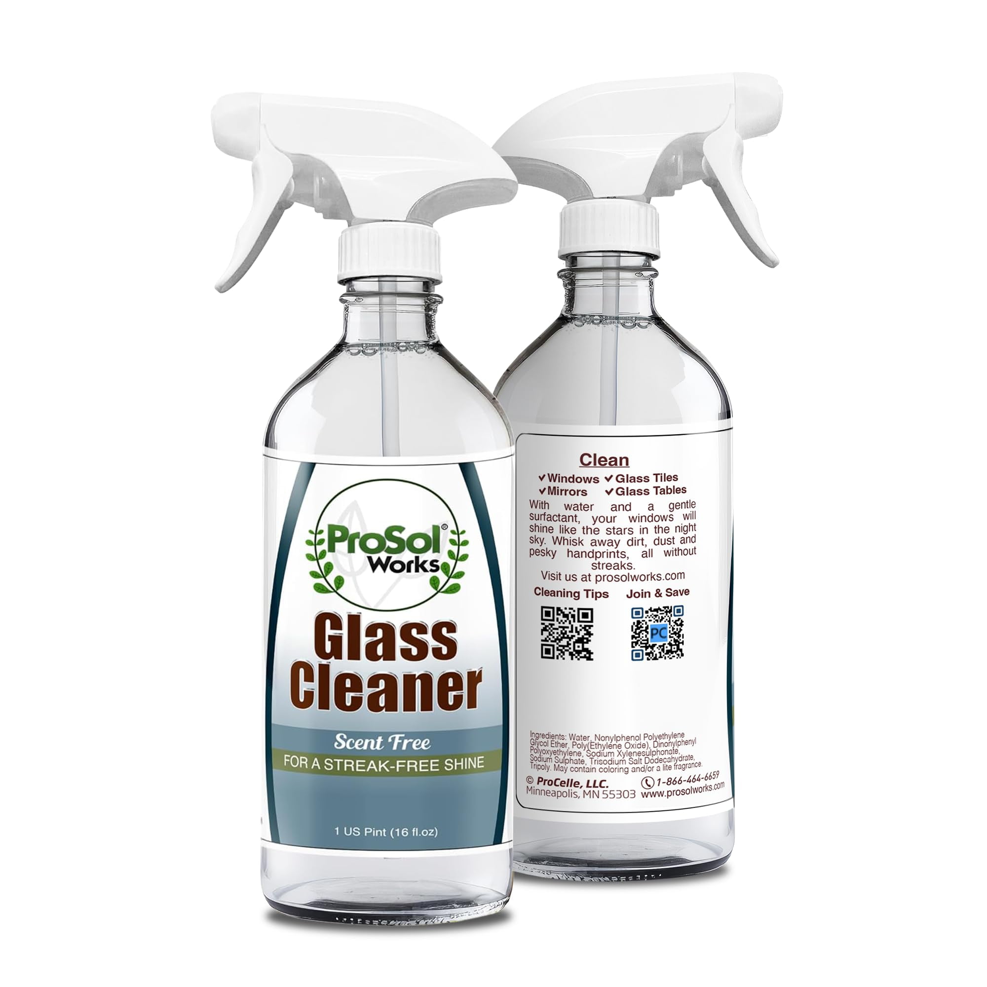 Prosol Works Glass Cleaner 16 oz - All Purpose Cleaning Spray for Glass ...