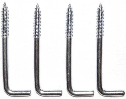 Prosource Lr-397-Ps Square Bend Screw Hooks, 2-1/4", Bright Zinc, 4 ...