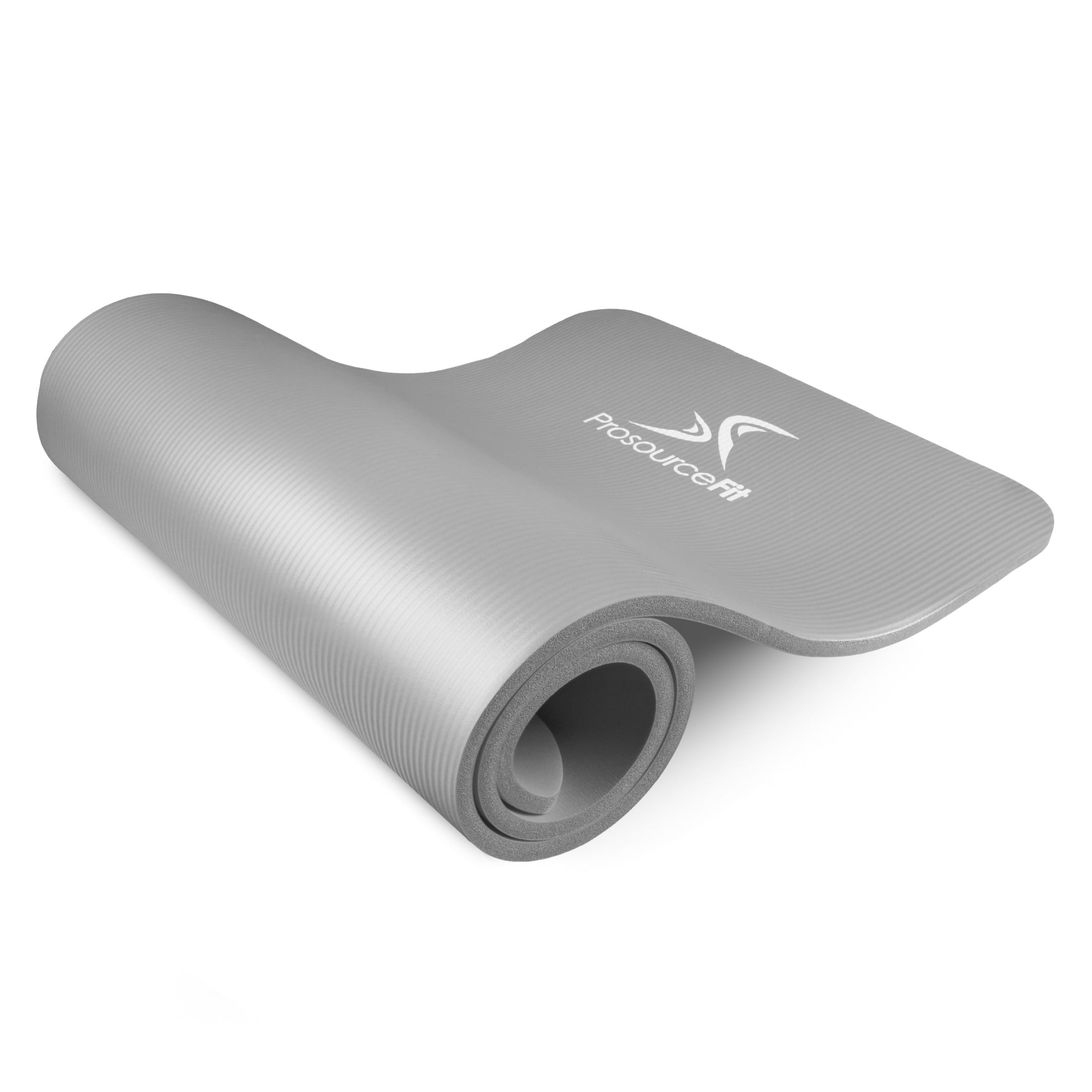 ProsourceFit Workout Yoga and Pilates Extra Thick Mat 1/2-in, Grey ...