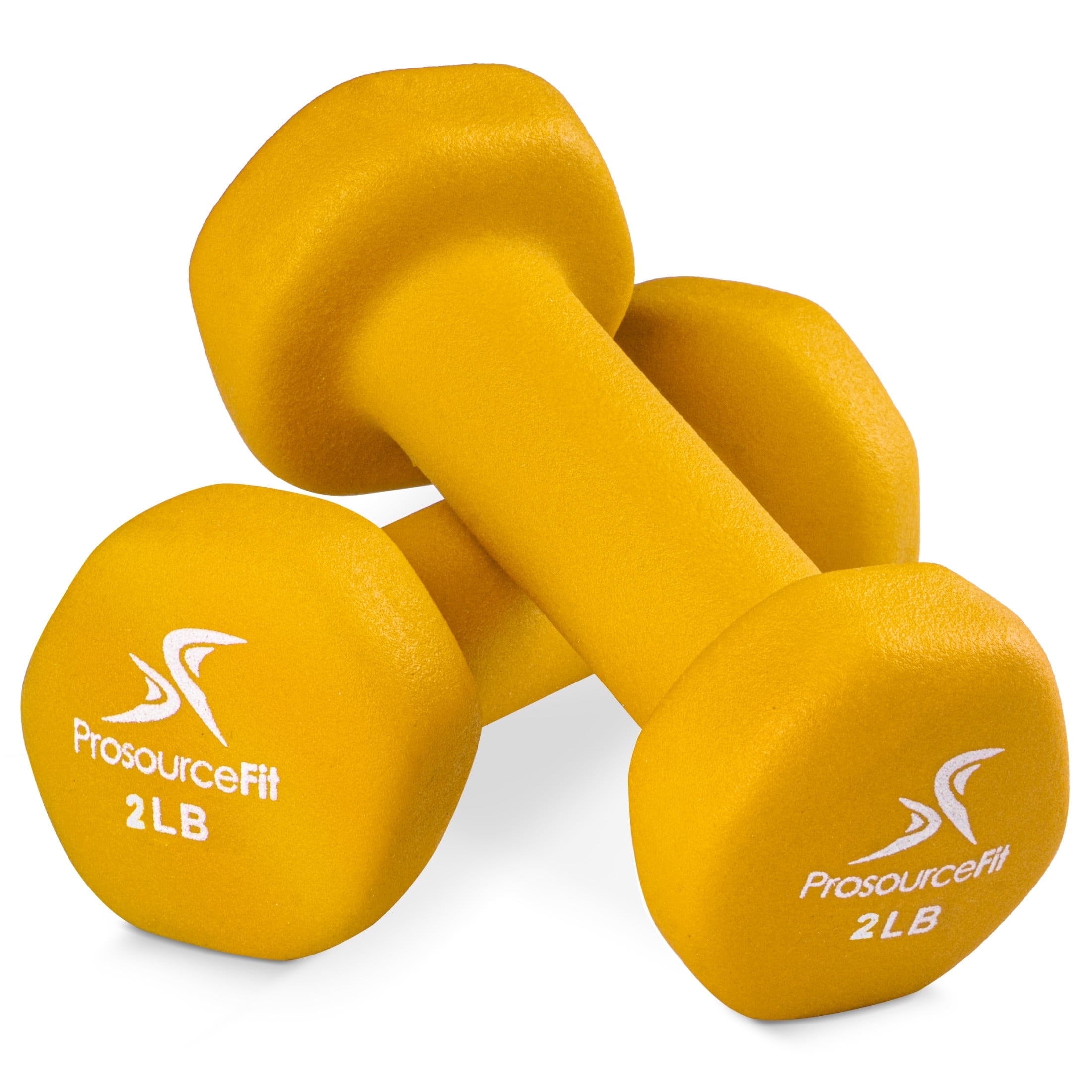 ProsourceFit Set Pair, Neoprene Dumbbells, 2lb Hex Weight, Small ...