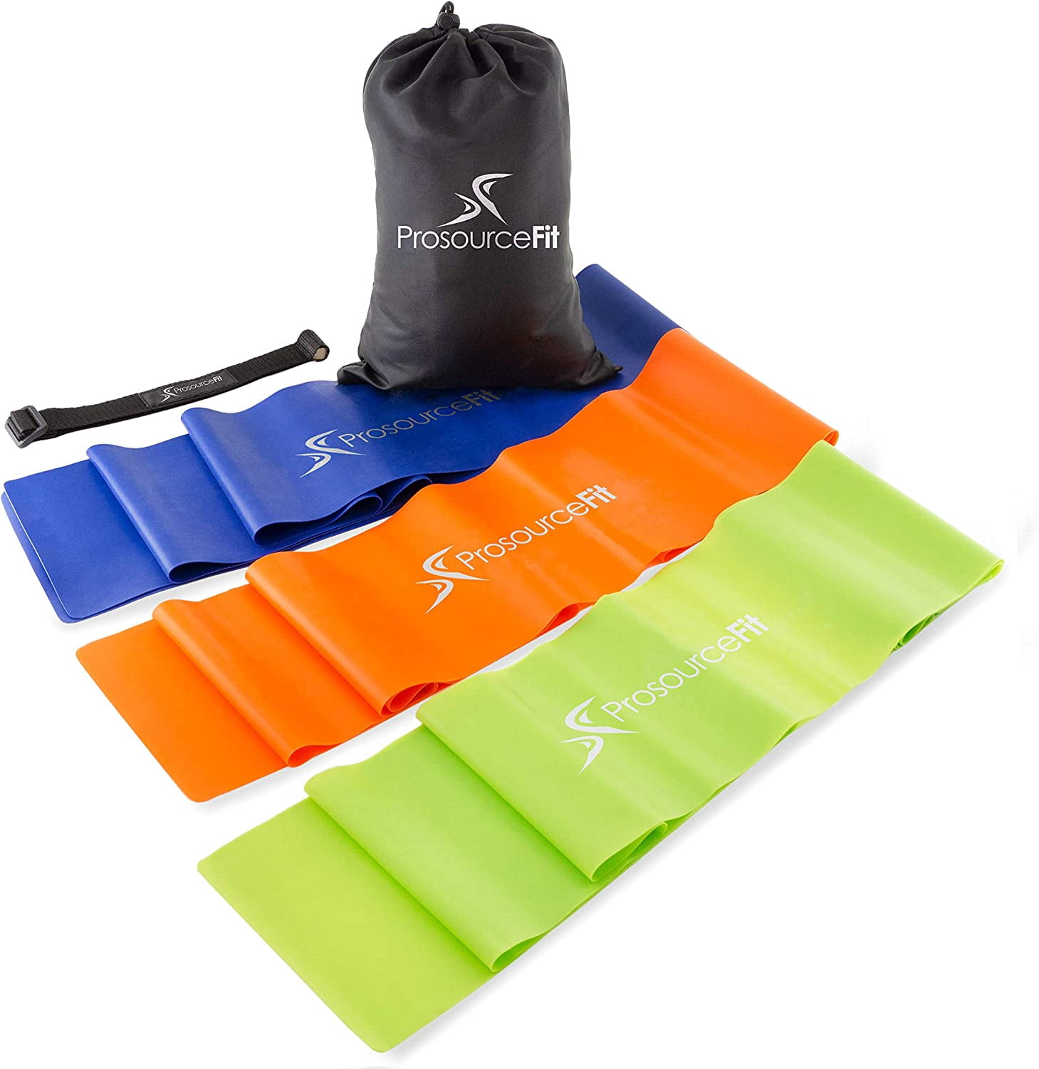 ProsourceFit Therapy Flat Resistance Bands Set of 3 (6’ each-Extra Long ...