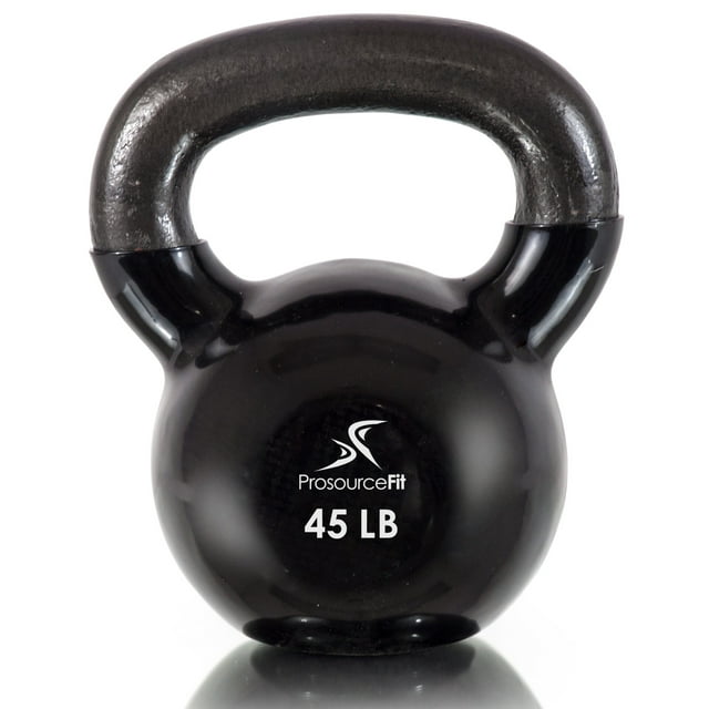 ProsourceFit 45lb Vinyl Coated Cast Iron Kettlebell for Full Body ...