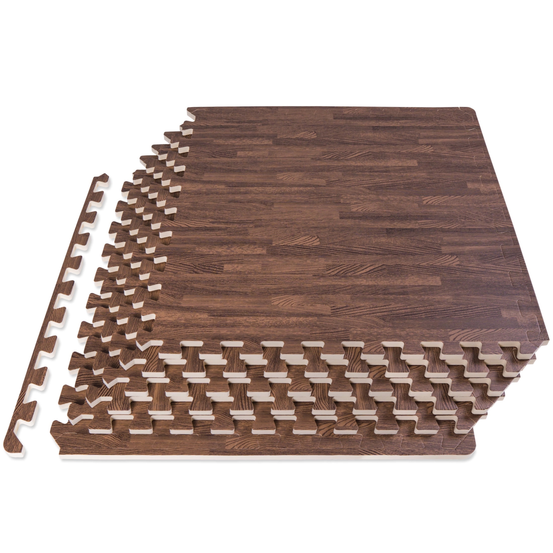 ProsourceFit Wood-Grain Puzzle Mat, 1/2" Thick EVA Foam Interlocking ...