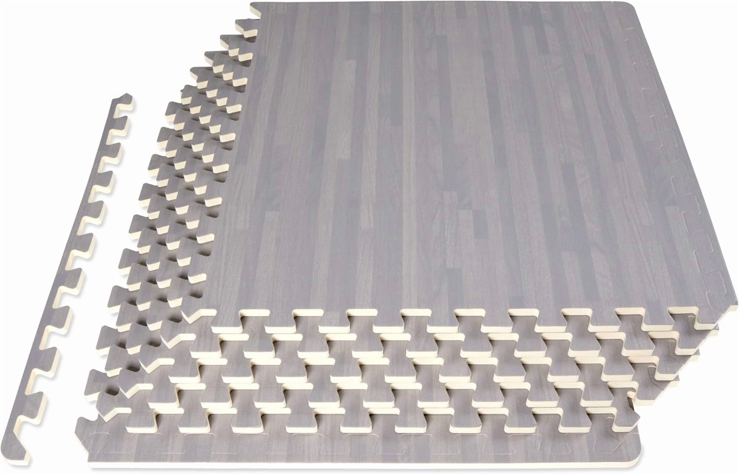 ProsourceFit Wood Grain Puzzle Mat 1/2-in, 6 EVA Foam Interlocking ...