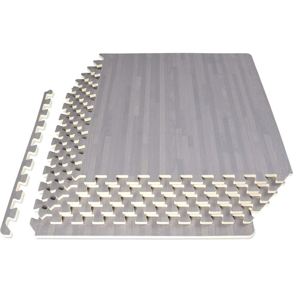 ProsourceFit Wood Grain Puzzle Mat ½-inch, 6 EVA Foam Interlocking ...