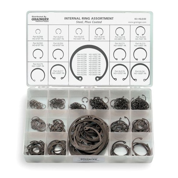Prospect Fastener RCI37300STPA Metric Steel Internal Ring Assortment - 2 - Walmart.com