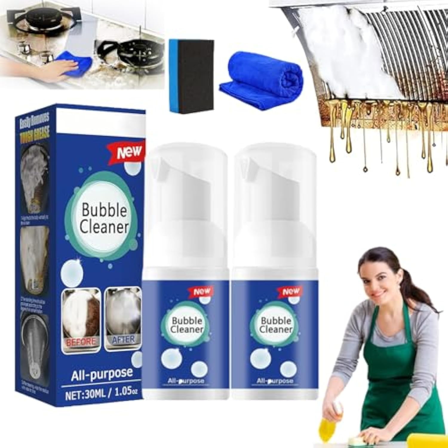 Prospectivte All Purpose Rinse Cleaning Spray, Bubble Cleaner Foam Spray, Foaming Heavy Oil ...