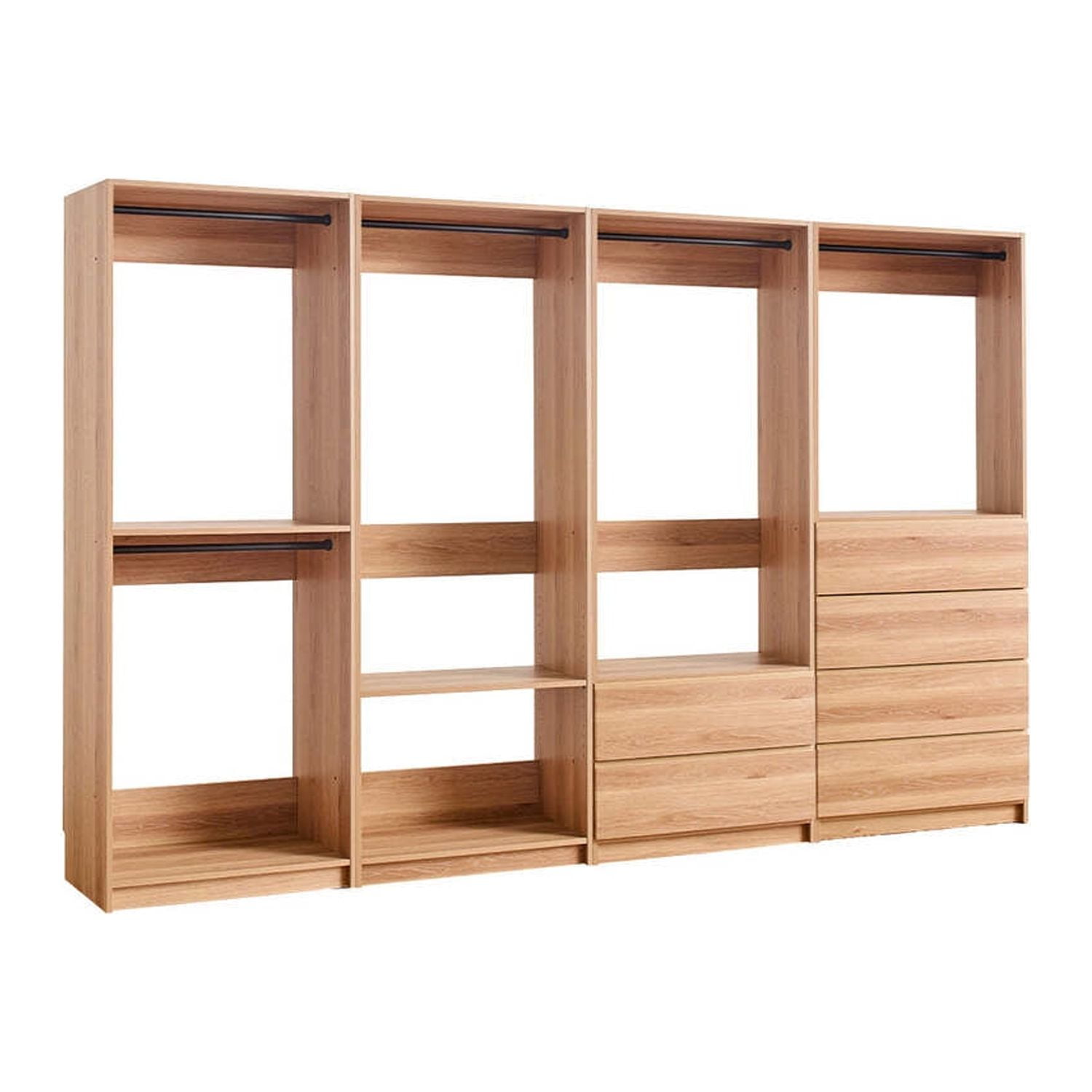 Prosper Oak Freestanding Walk in Wood Closet System - Walmart.com