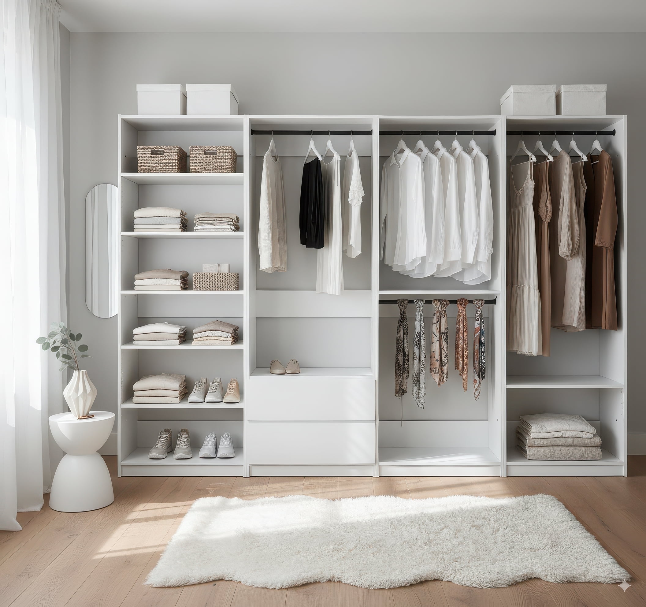 Prosper White Freestanding Walk in Wood Closet System - Walmart.com