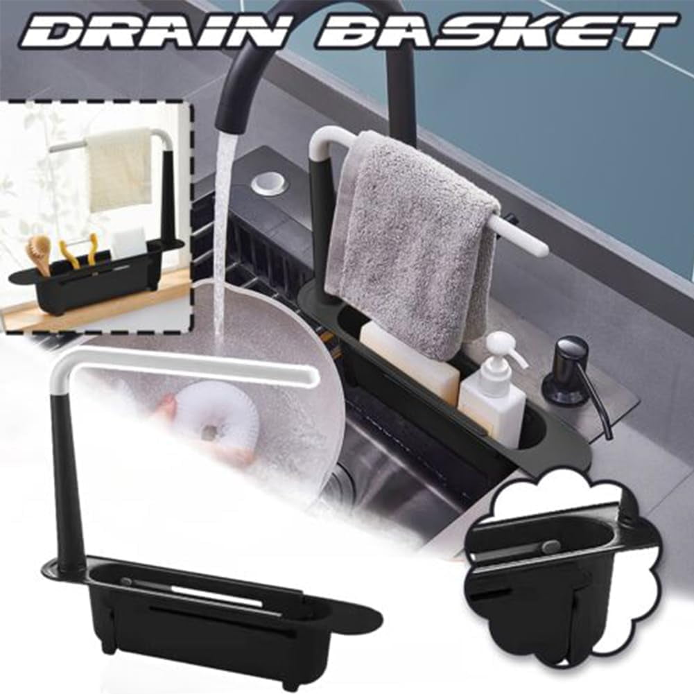Prosperousk Sink Organizer 2024 New Updated Telescopic Sink Storage