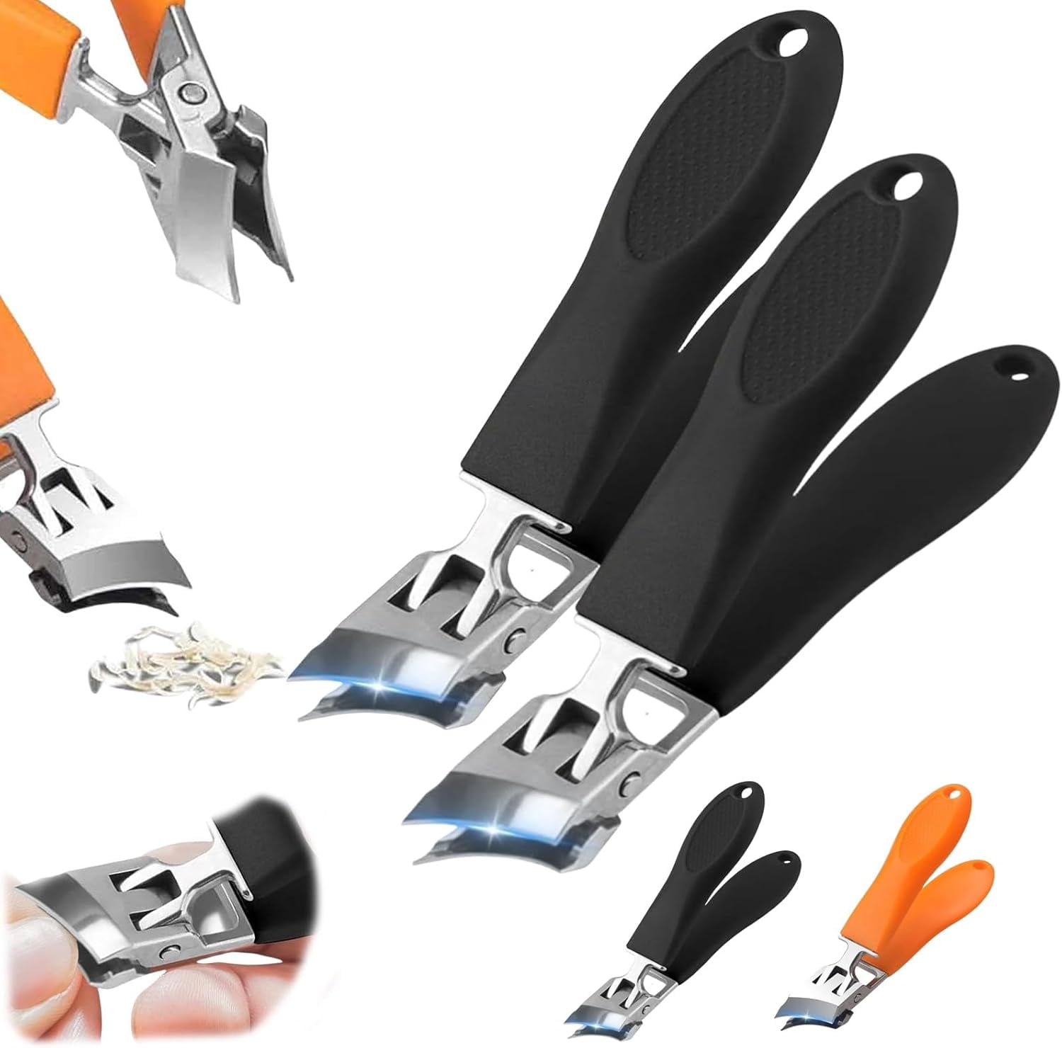 Prosperousm-D Nail Clippers, Wide Jaw Opening Anti-Splash Slanted Nail ...