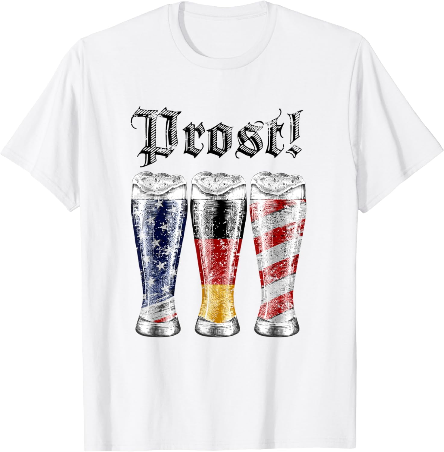 Prost Beer German American Flag Oktoberfest Drinking T-Shirt - Walmart.com