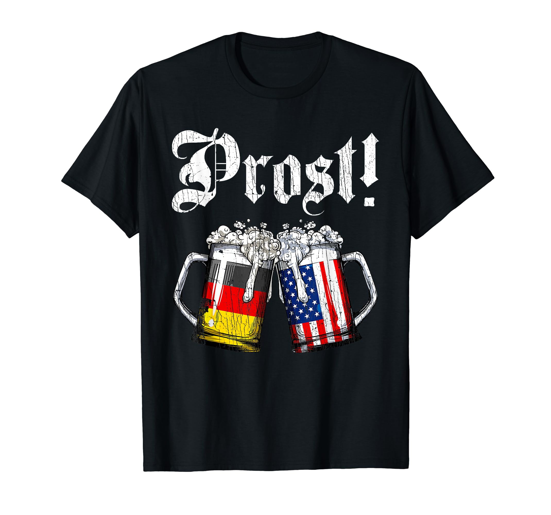 Prost Beer German American Flag Shirt Oktoberfest Men Mug Cotton Black ...