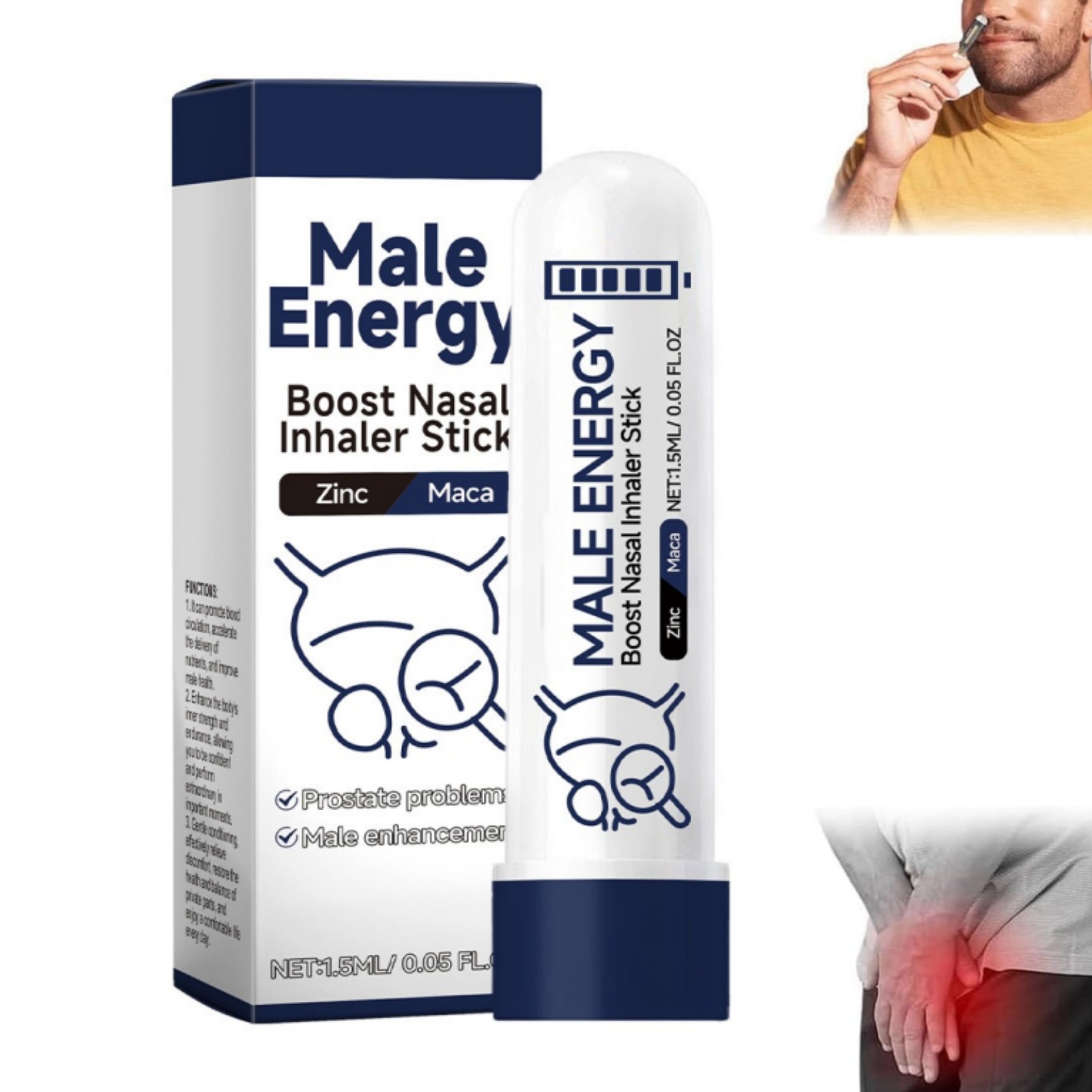 Prostaease Male Energyboast Nasal Inhaler Stick, Nasal Inhaler Stick ...