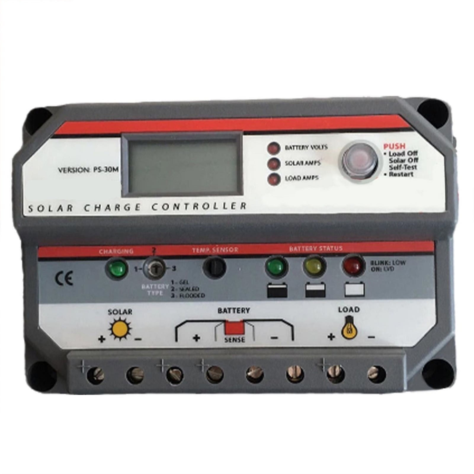 Prostar 30 Solar Controller Intelligent Pwm Charge Controller With Lcd ...