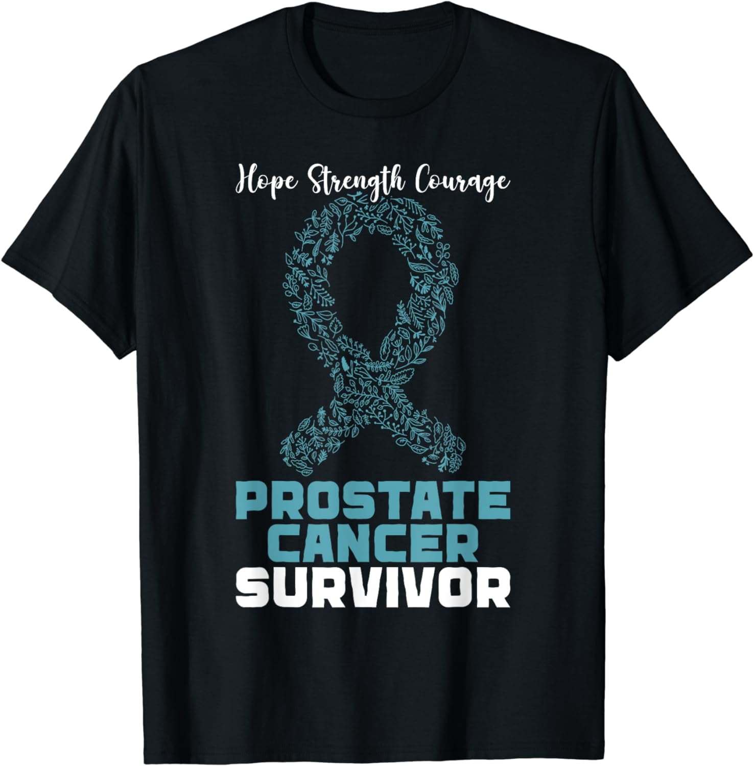 Prostate Cancer Awareness Light Blue Ribbon Survivor T-Shirt - Walmart.com