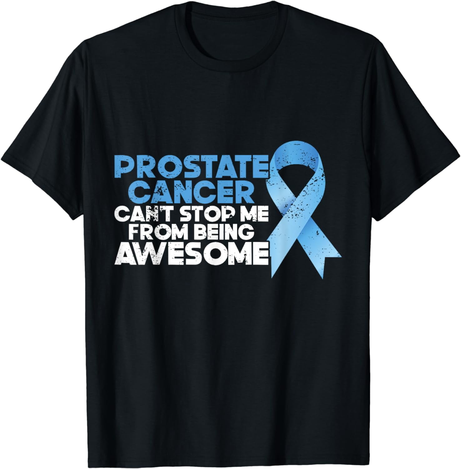 Prostate Cancer Awareness Light Blue Ribbon Survivor T-Shirt - Walmart.com