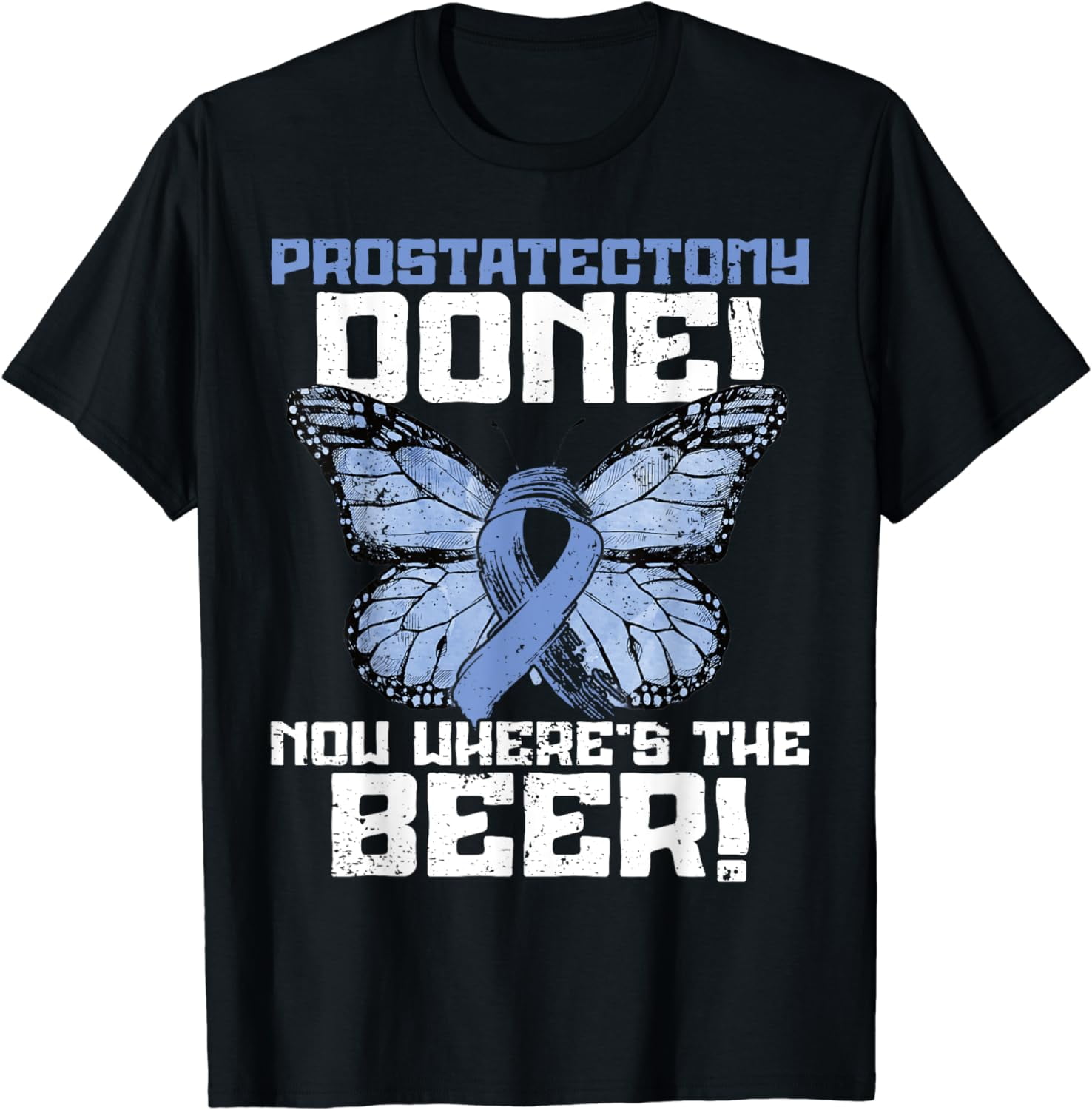Prostate Cancer Awareness Light Blue Ribbon Survivor T-Shirt - Walmart.com